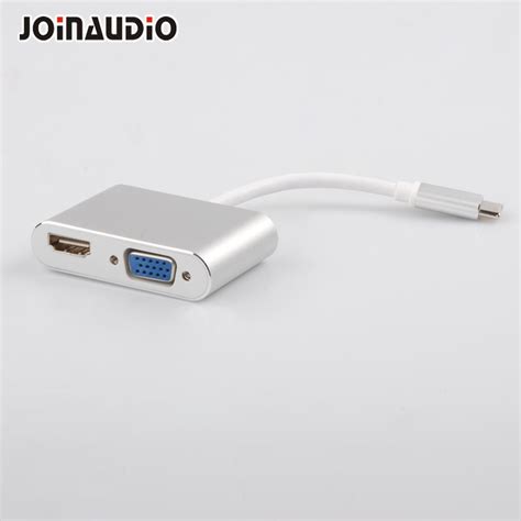 2 In 1 USB 3 1 Type C To VGA High Definition Multimedia Interface Adaptor Dual Screen Display 9