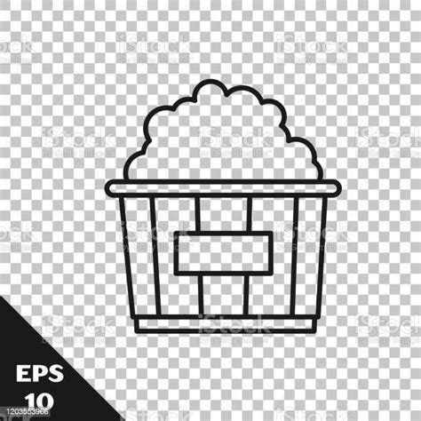 투명 한 배경에 격리 된 골판지 상자 아이콘에 검은 선 팝콘입니다 팝콘 버킷 박스 벡터 일러스트레이션 0명에 대한 스톡 벡터 아트 및 기타 이미지 Istock
