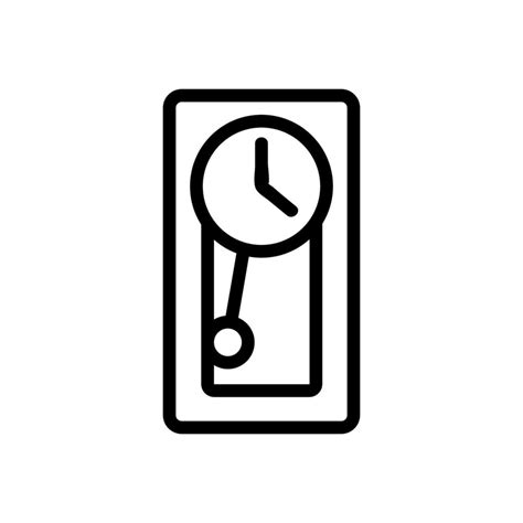 Rectangular Pendulum Clock Device Icon Vector Outline Illustration 9928601 Vector Art At Vecteezy