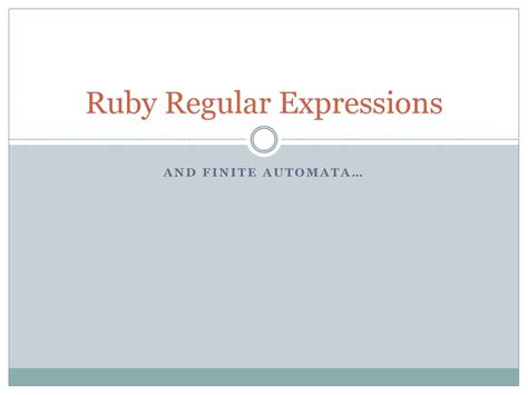 ruby regular expressions ppt download