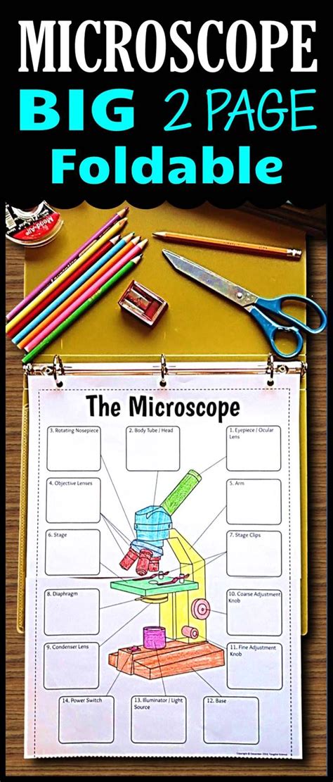 Microscope Foldable Big Foldable For Interactive Notebooks Or Binders