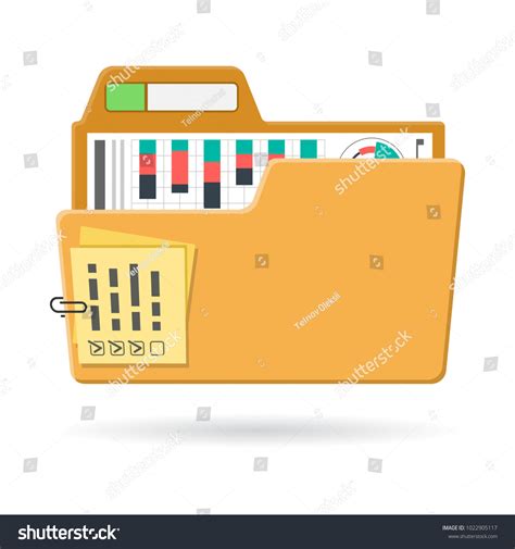 Open Folder Icon Document Infographics Flat Stock Vector Royalty Free Shutterstock
