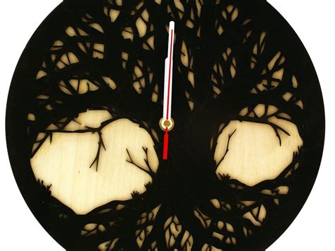 Scary Tree Wall Clock Modern Clock Scary Clock Big Tree Clock Big Tree