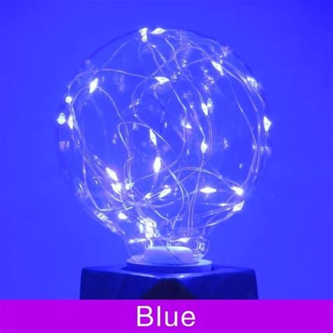 Ampoule Led Bleu Ampoule Led Edison String E V V G Globe Rond Color Verre Fil De