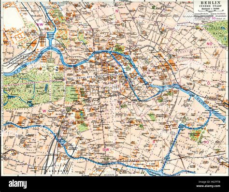 Map Of Berlin Germany C 1924 From Meyers Lexicon Published 1924