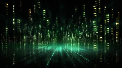 futuristic falling binary code background premium ai generated image