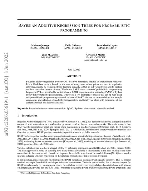 Pdf Bayesian Additive Regression Trees For Probabilistic Programming