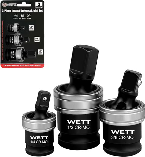 Impact Universal Joint Socket Swivel Set 3 Piece 1 2 3 8 1 4 Flexible Socket Swivel Set
