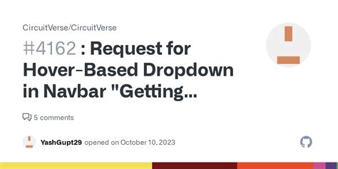 Request For Hover Based Dropdown In Navbar Getting Started Feature · Issue 4162
