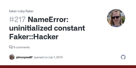 nameerror uninitialized constant faker hacker · issue 217 · faker