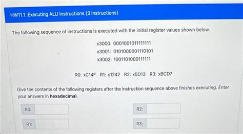 Solved The Following Sequence Of Instructions Is Execute