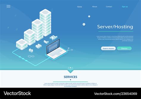 3d Servers And Data Center Connection Network Vector Image