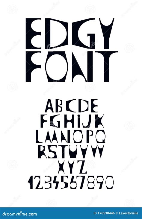 Edgy Display Font Vector Illustration 176538446