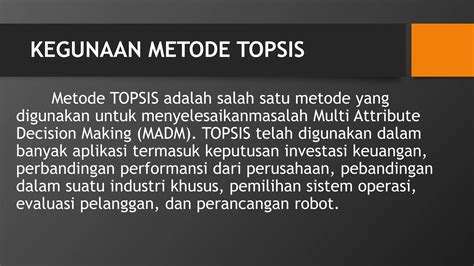 Sistem Pendukung Keputusan Metode Topsis Ppt