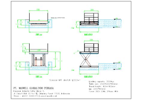 Scissor Dock Lift Sketch Drawing Lgs3 1 25x2 Pdf
