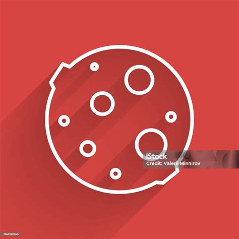 긴 그림자로 격리 된 화이트 라인 문 아이콘 벡터 일러스트레이션 0명에 대한 스톡 벡터 아트 및 기타 이미지 0명 가득 찬