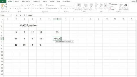 Max Function Excel Youtube