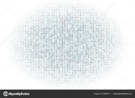 Blue Digital Data Matrix Binary Code Numbers Isolated White Background Stock Vector Image By