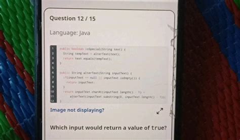 Question 12 15 Language Java Public Bcolean StudyX