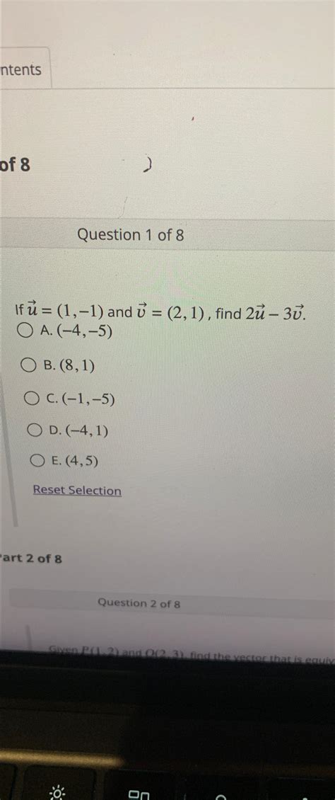 Solved Of Question Of If Vec U And Chegg Com
