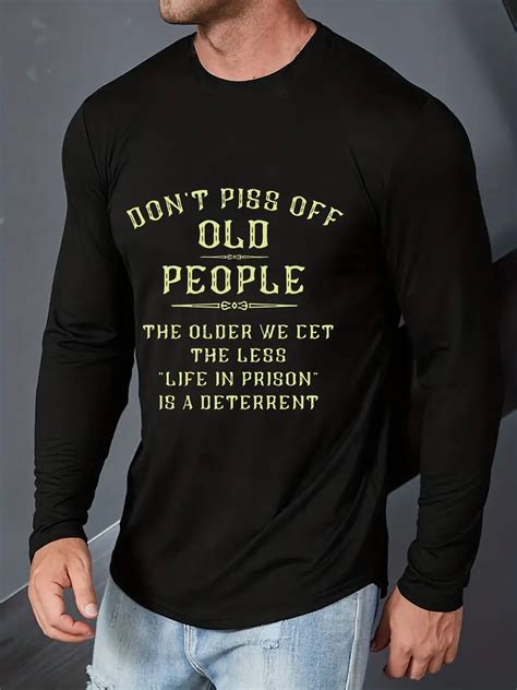 plus size men's " old people" print long sleeve t - Temu New Zealand