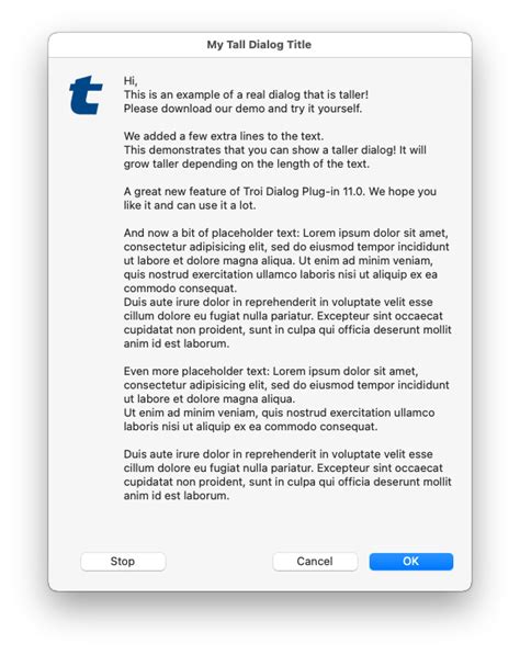 pr troi dialog plug in 11 for filemaker 19 6 show taller dialogs