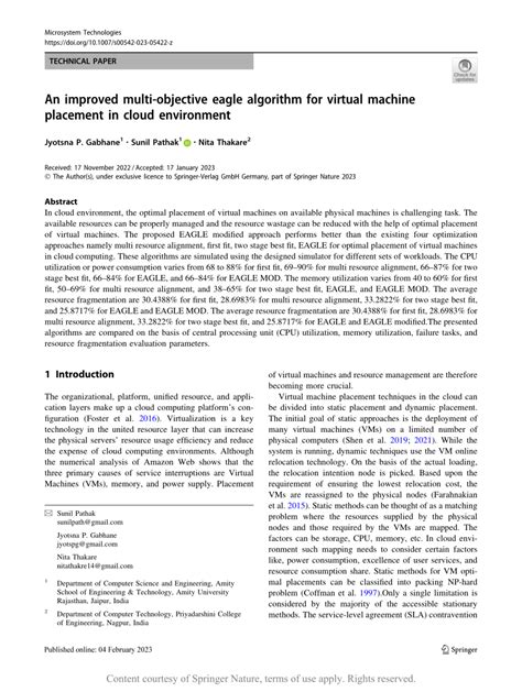 An Improved Multi Objective Eagle Algorithm For Virtual Machine