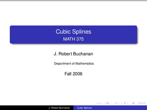 Cubic Splines Lecture Slides Numerical Analysis Math 375 Docsity