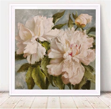Картина маслом белые пионы в интернет-магазине Ярмарка Мастеров по цене ...