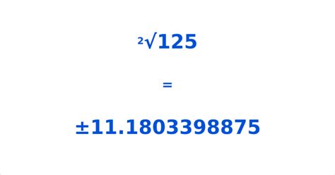 What Is The Square Root Of 125 Information And Calculator