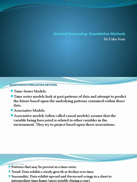 Demand Forecasting Quantitative Methods Pdf Errors And Residuals Coefficient Of Determination