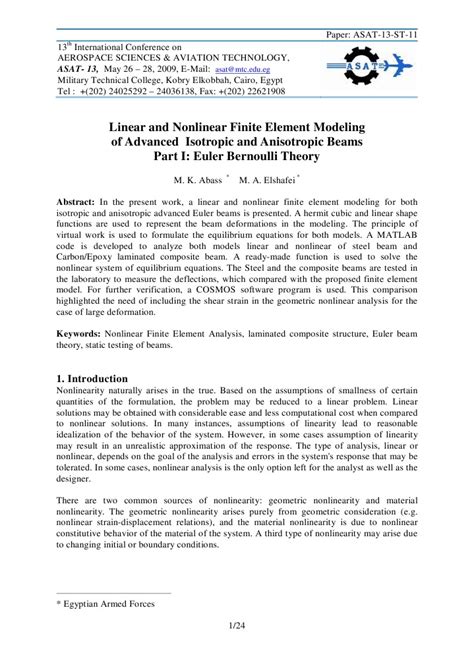 Linear Non Linear Fem Pdf Finite Element Method Chemical Product Engineering