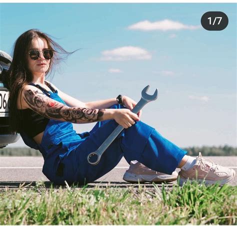 Девушка механик Фотосессия Автомойка Автомеханик