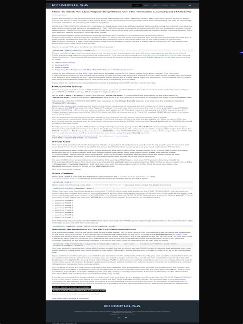 Blink An Led Adjust Its Brightness On The Hercules Tms570