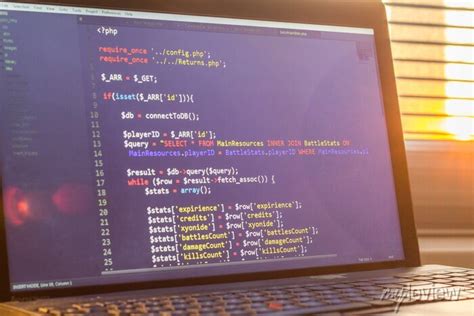 Php Back End Code Computer Programming Source Code Abstract Wall