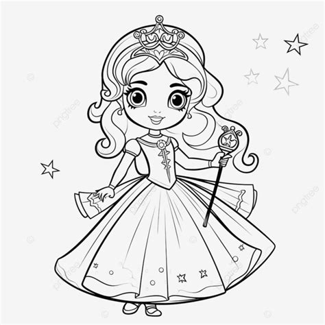 페이지 활동 벡터 일러스트 레이 션을 색칠하기위한 만화 눈 공주 캐릭터 어린이 활동 키즈 게임 어린이 유치원 Png 일러스트 및 이미지 에 대한 무료 다운로드