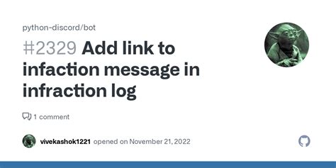 add link to infaction message in infraction log · issue 2329 · python discord bot · github