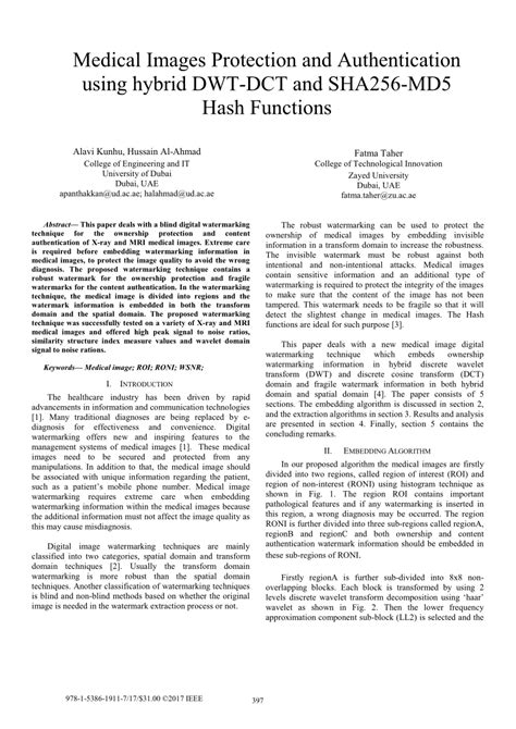 pdf medical images protection and authentication using hybrid dwt dct
