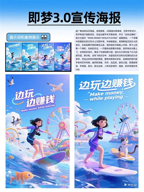 ai海报生成 即梦3 0生成 ai直出 小红书 花瓣网