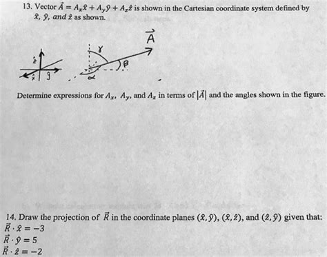 Solved 13 Vector A Ax Ay Az Is Shown In The Cartesian Coordinate System Defined By 2 9
