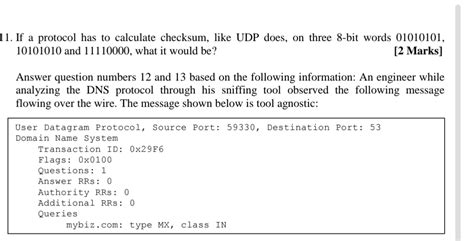 Solved If A Protocol Has To Calculate Checksum Like Udp