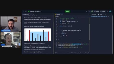 Mock Coding Interview With A Software Engineer Leetcode 11 Container