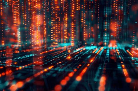 abstract digital matrix with ai technology concept futuristic innovation stock illustration