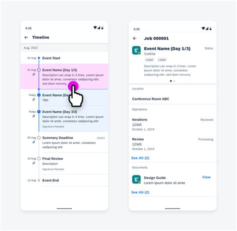 Timeline View Sap Fiori For Android Design Guidelines