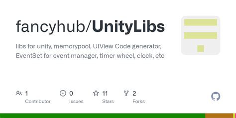 GitHub Fancyhub UnityLibs Libs For Unity Memorypool UIView Code Generator EventSet For