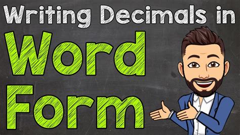 How To Write Decimals In Word Form Math With Mr J Youtube
