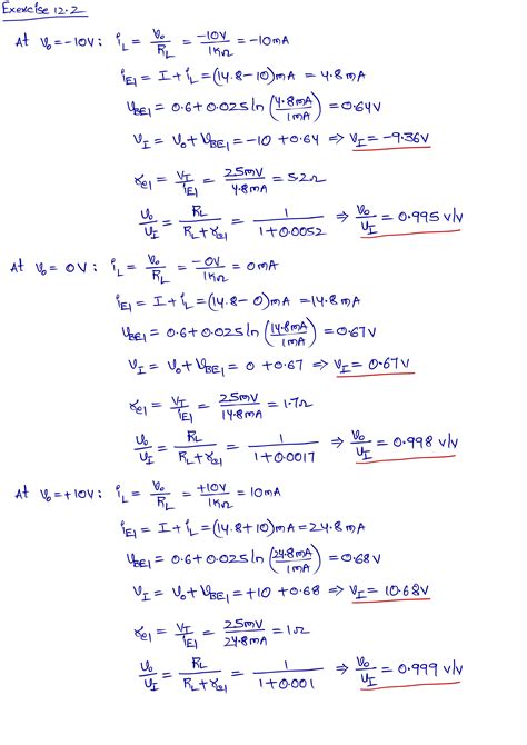 12 2 for the emitter follower of exercise 12 1 in which i 14 8 ma