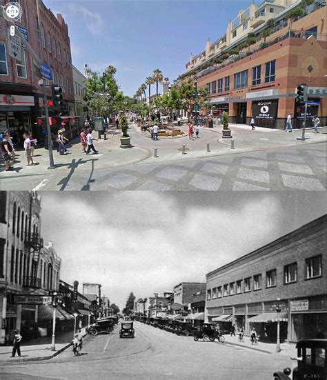 Looking North On 3rd Street From Broadway Santa Monica 1927 And Now