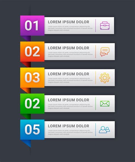 그라디언트 목차 인포 그래픽 무료 벡터