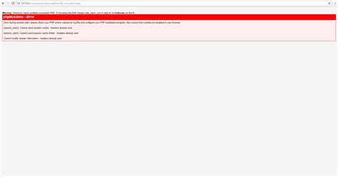Php Возникает ошибка в Phpmyadmin на Openserver Переношу работающий